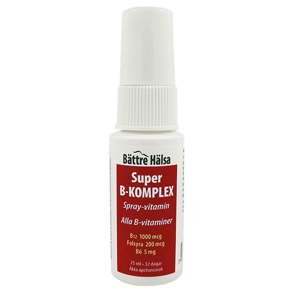 Super B Komplex spray med folsyra - B vitaminer - Bättre hälsa ...