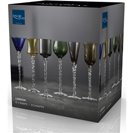 London Snapsglas 6-pack Mixade färger - Snaps- & Avecglas - Lyngby Glas ...