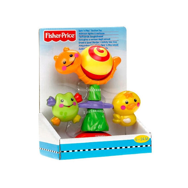 Fisher Price Animals Spin 'n Play Suction Toy - Bit & Skallra - Fisher ...